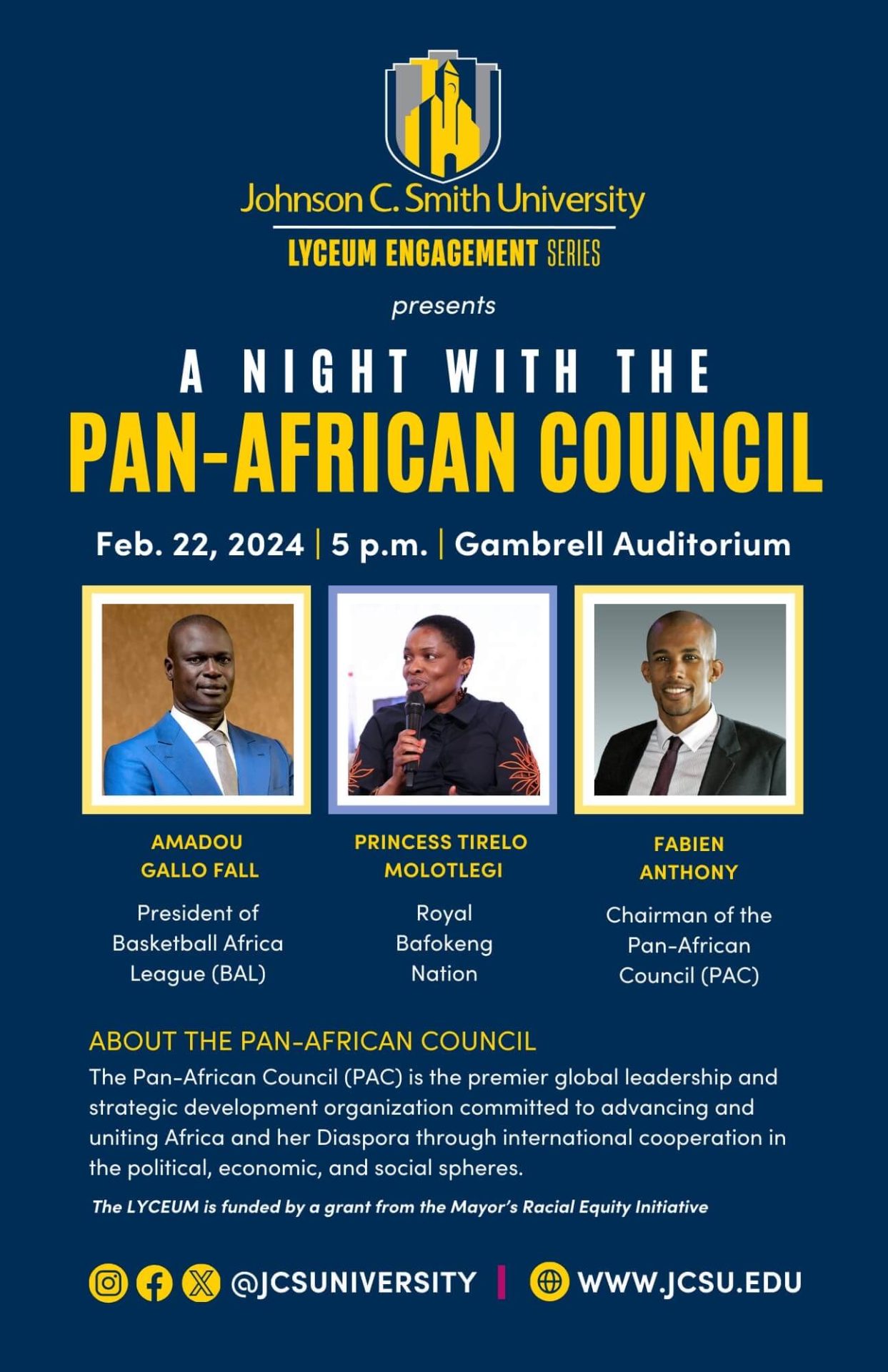 Johnson C. Smith University: A Night with the Pan-African Council - Pan ...