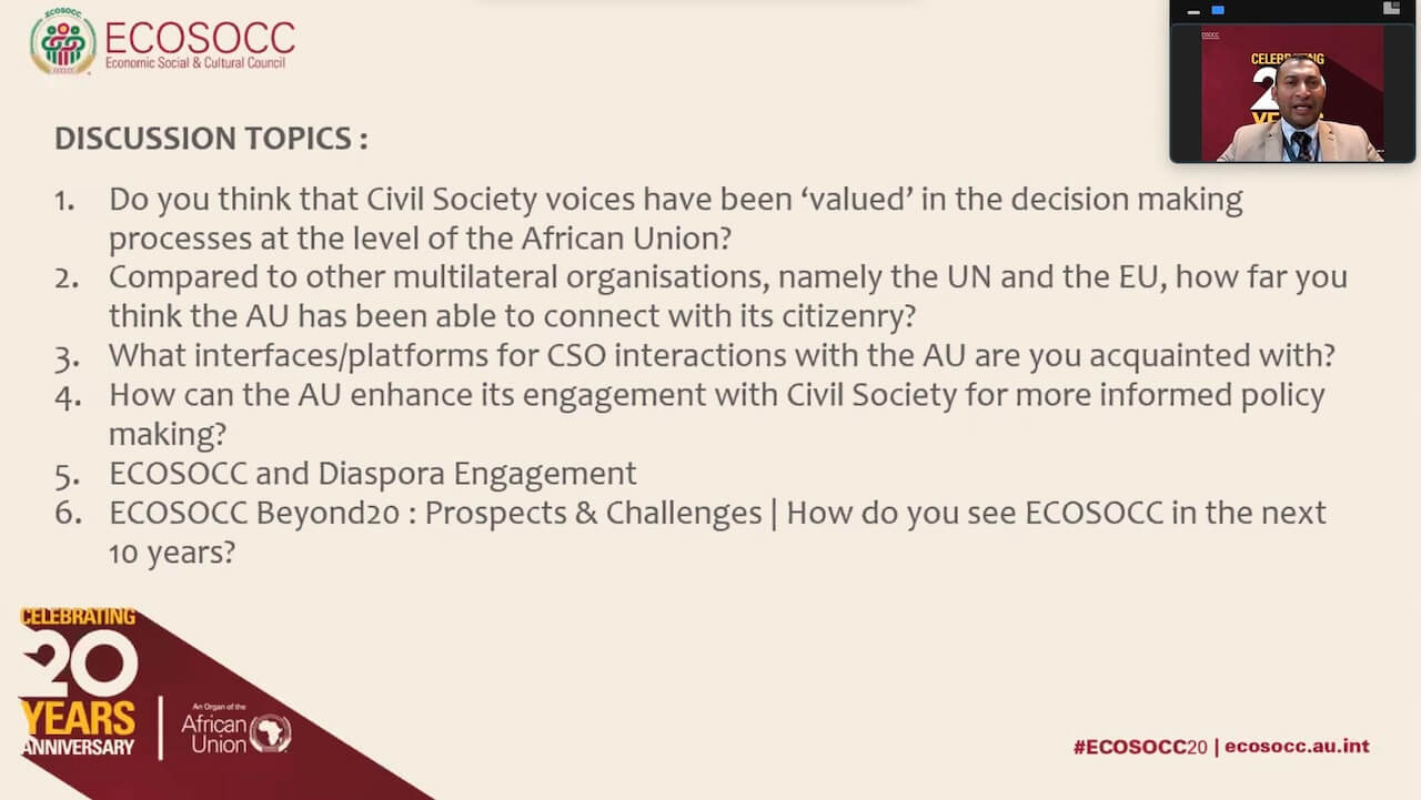 African Union ECOSOCC E-Symposium - Pan-African Council